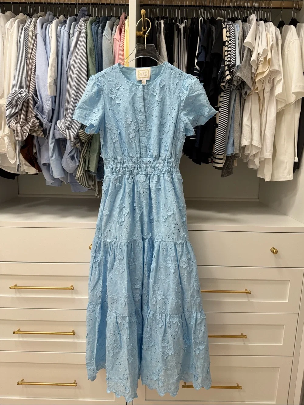 Sail to Sable | Dresses | Sail To Sable Eyelet Cinched Waist Midi Dress ...